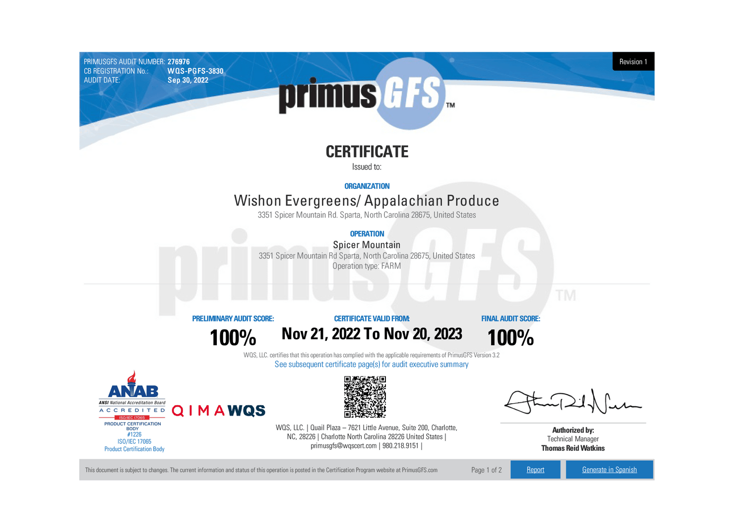 Food Safety Standards